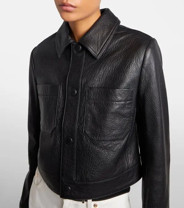 FRAME The Small Leather Jacket - Black
