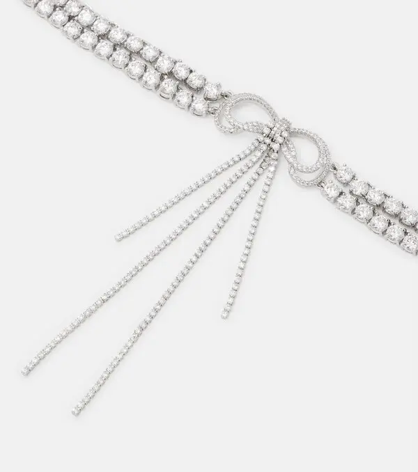 SELF-PORTRAIT Bow Crystal-embellished Choker