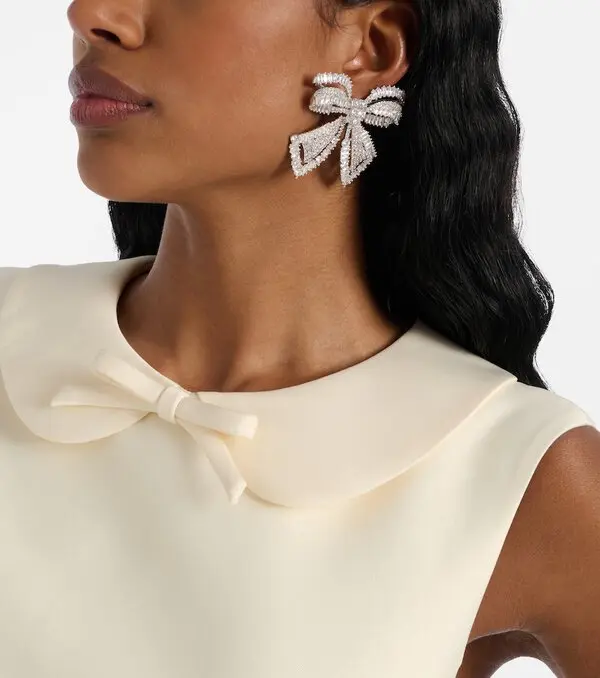 SELF-PORTRAIT Crystal Bow Earrings
