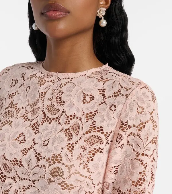 SELF-PORTRAIT Floral Lace Bodysuit - Beige