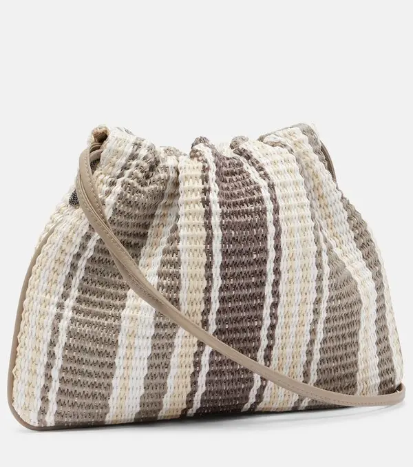 Brunello Cucinelli Small Striped Crossbody Bag - Multicoloured