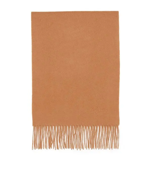 Mulberry Cashmere Fringed Scarf - Neutral