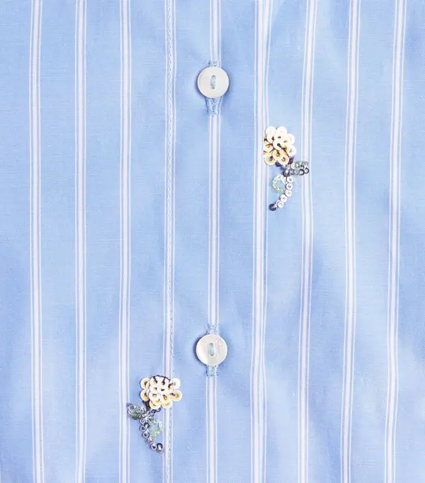 L'Agence Sequinned Floral Stripe Shirt