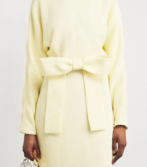 EDELINE LEE Textured Bow-detail Maxi Dress