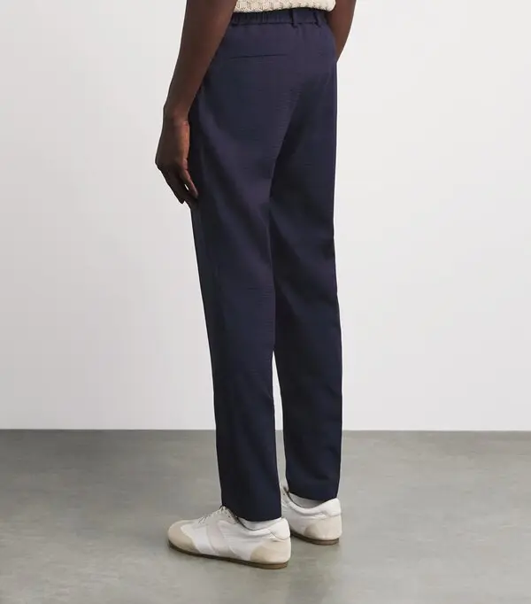 BOSS Elst Slim Fit Wool-blend Trousers With Drawstring Waist