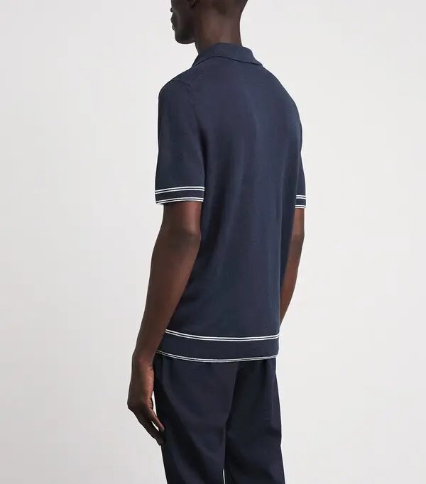 BOSS Linen-blend Zip-up Polo Shirt