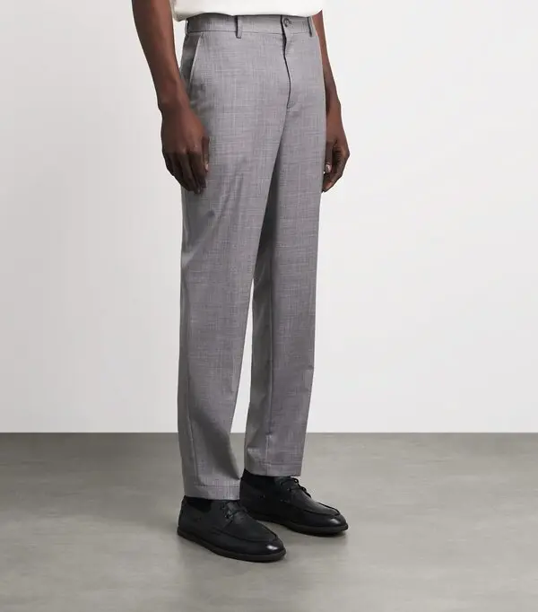 BOSS Linen-blend Straight Trousers