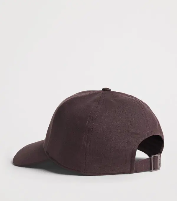 BOSS Linen Logo Cap - Brown