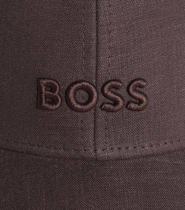 BOSS Linen Logo Cap - Brown