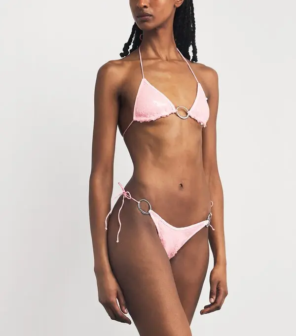 Oseree Sequin Embellished Triangle Bikini