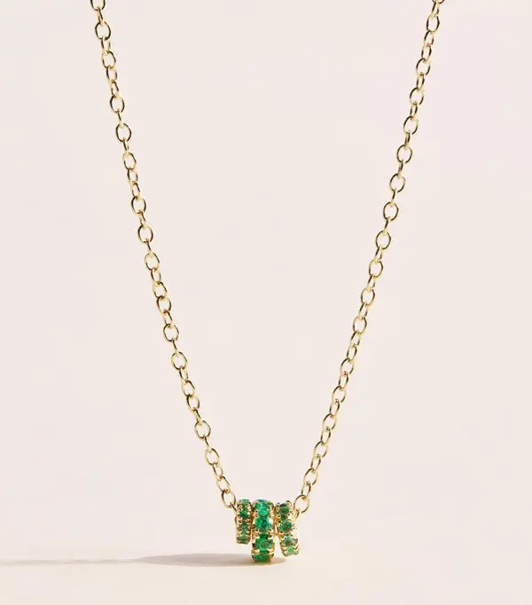 SPINELLI KILCOLLIN Vesta Necklace With Emeralds In Gold - Yellow