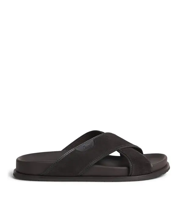 Brioni Suede Crossover Slides