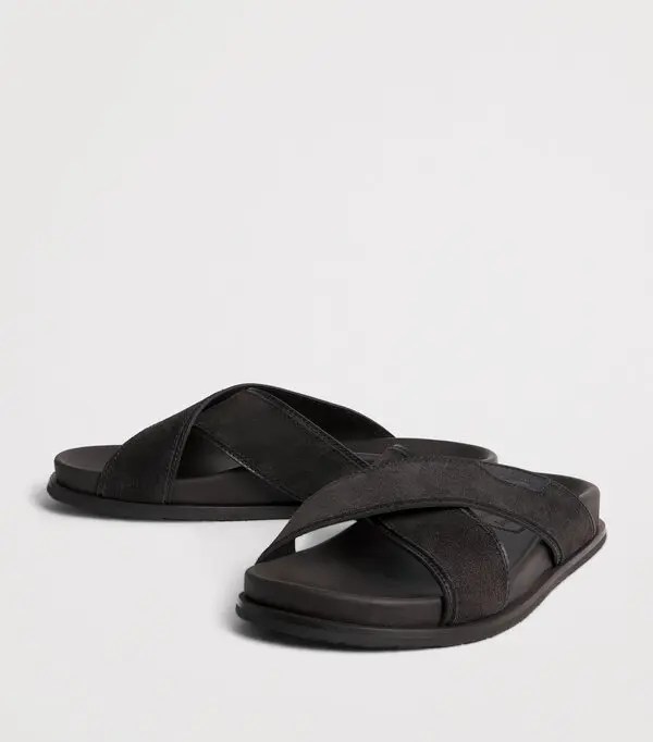 Brioni Suede Crossover Slides
