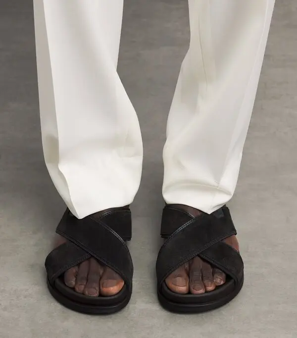 Brioni Suede Crossover Slides