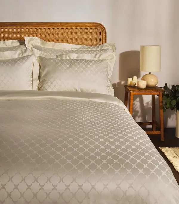 CELSO DE LEMOS Egyptian Cotton Lua King Duvet Cover - Neutral