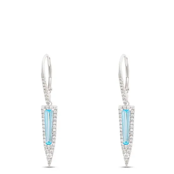 Benbridge Tapered Topaz Drop Earrings,wg|ee10609btse - Blue