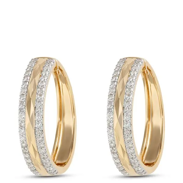 Benbridge 27mm Bold Diamond Hoops, 1 Total Carat Weight, 14k Yellow Gold,|jnb195001fy - Yg