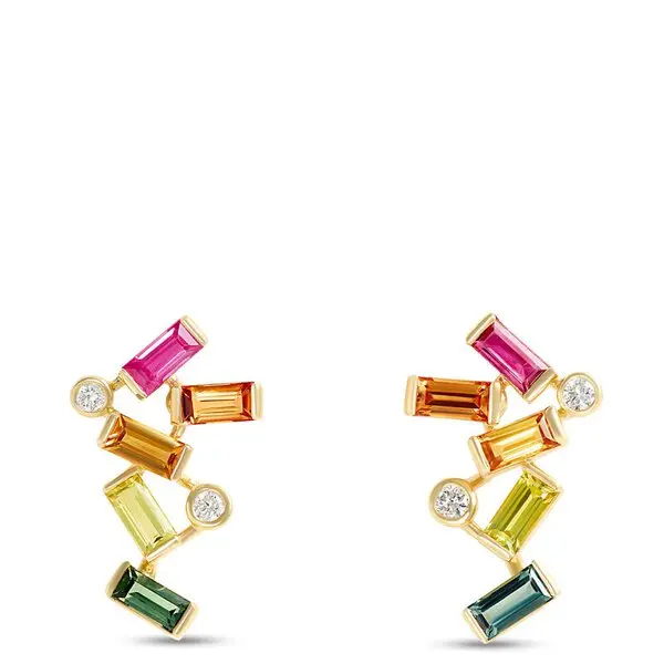 Benbridge Rainbow Sapphire Earrings, 14k Yellow Gold,yg|efb0909sm-01 Yg - Multicolored
