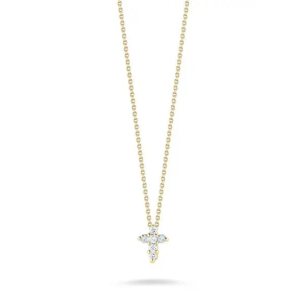 Roberto Coin 18k Yellow Gold Diamond Baby Cross Necklace - Yg