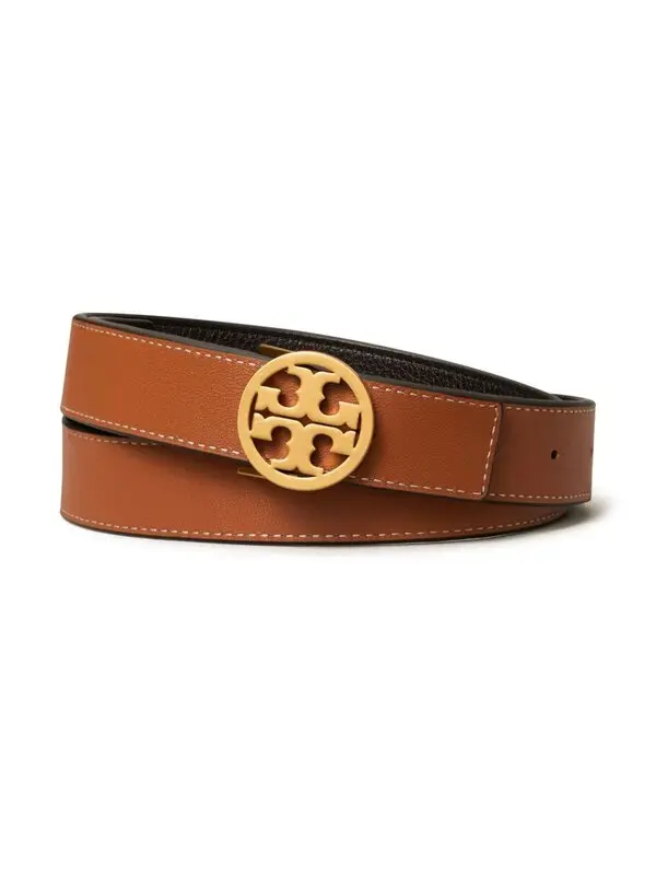 Tory Burch Miller Leather Belt - Black
