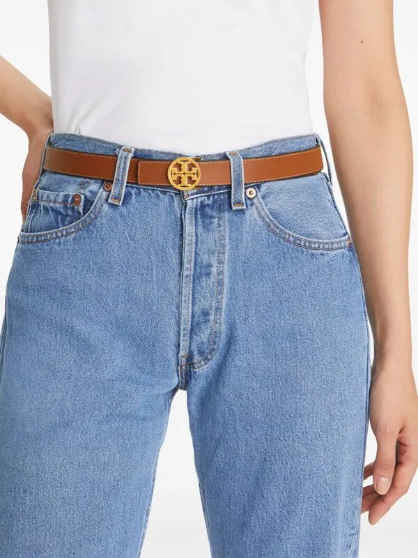Tory Burch Miller Leather Belt - Black