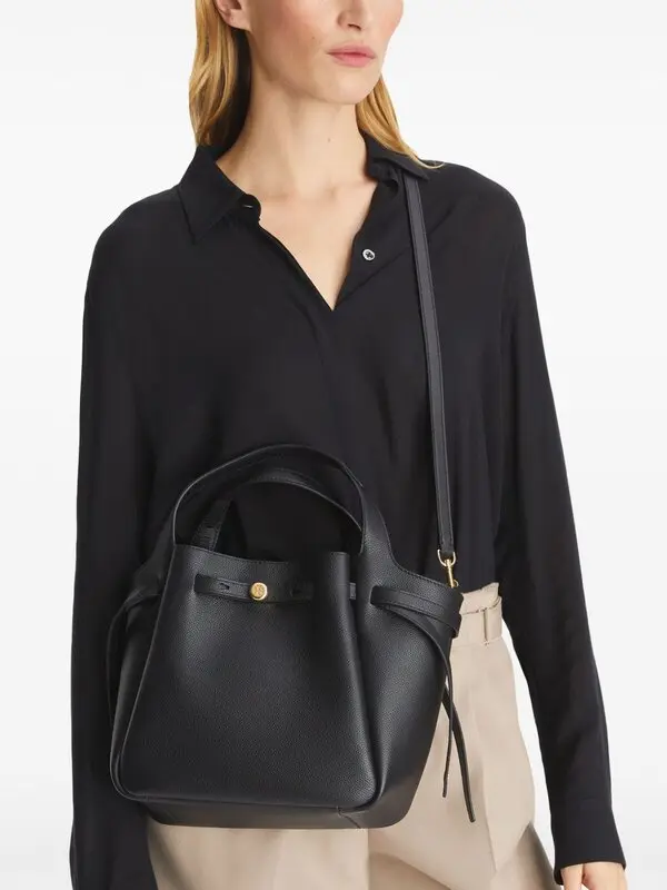 Tory Burch Romy Small Leather Tote - Black