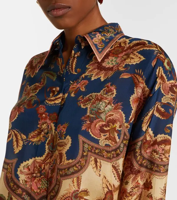 Zimmermann Aster Printed Silk Shirt - Multicoloured