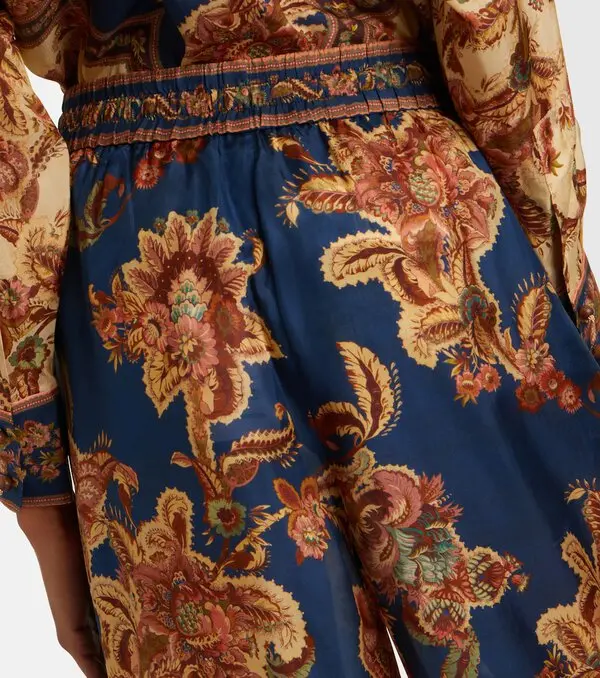 Zimmermann Aster Printed Silk Palazzo Pants