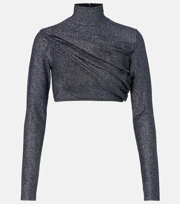 Gucci Gathered Lame Crop Top