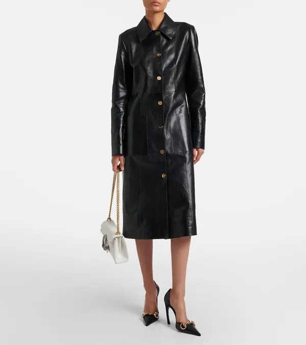 Gucci Interlocking G Leather Coat