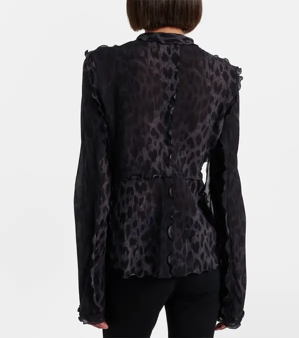Gucci Leopard-printed Silk Blouse