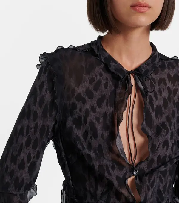 Gucci Leopard-printed Silk Blouse