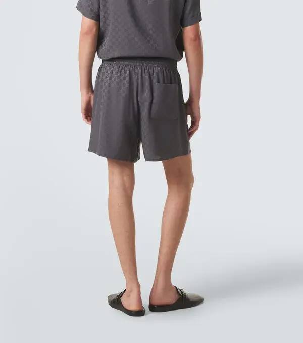 Gucci Gg Silk Jacquard Shorts - Grey