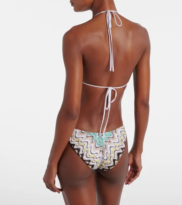 Missoni Multicolor Zigzag Knit One-piece Swimsuit