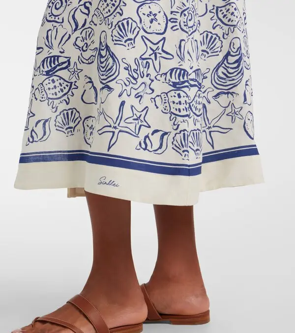 Simkhai Audria Printed Linen-blend Shirt Dress - White