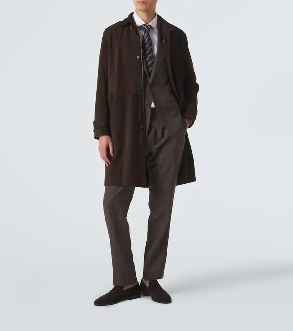 Kiton Leather Overcoat