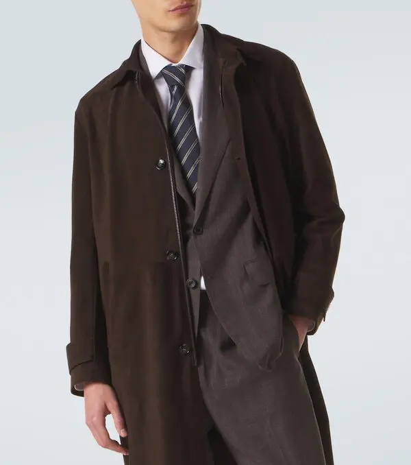 Kiton Leather Overcoat