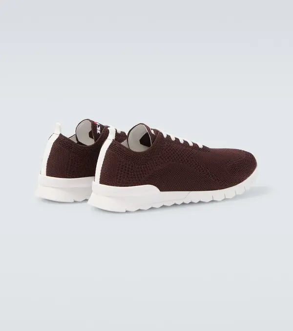 Kiton Dark Knitted Lace-up Sneakers - Brown