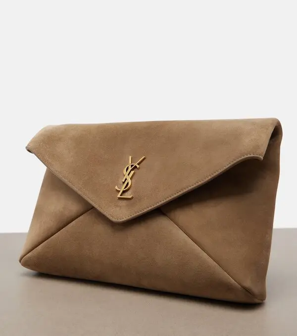 Saint Laurent Cassandre Suede Pouch