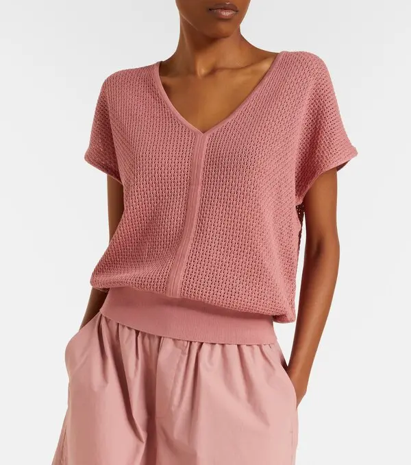 Varley Ashford Open-knit Cotton Top