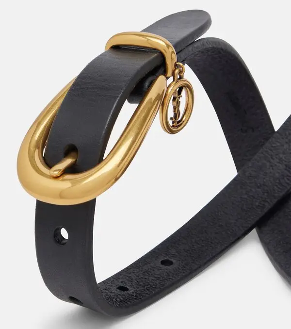 Saint Laurent Cassandre Leather Belt