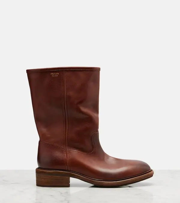 Prada Leather Mid-calf Boots