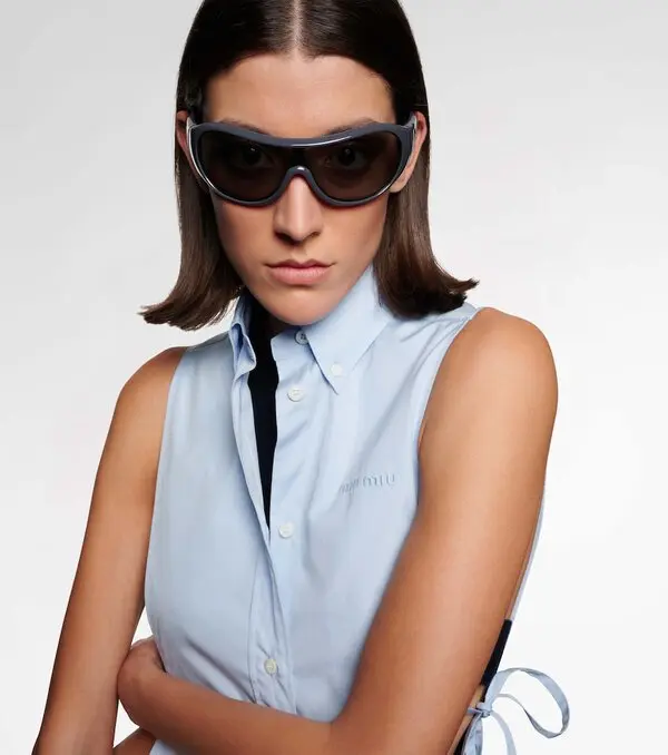 Miu Miu Logo Shield Sunglasses