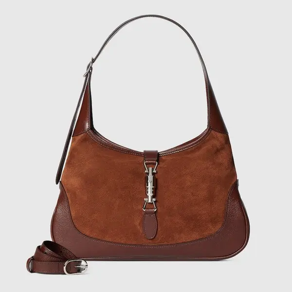 Gucci Jackie 1961 Shoulder Bag In Suede - Brown