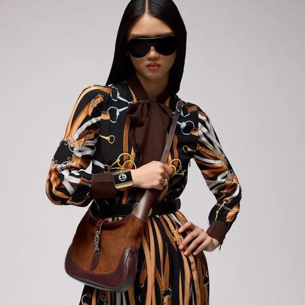 Gucci Jackie 1961 Shoulder Bag In Suede - Brown