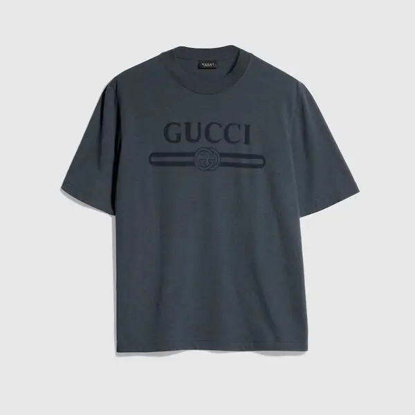 Gucci Cotton Jersey T-shirt With Devoré Detail - Grey