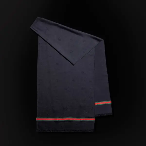 Gucci Double G Silk Cotton Jacquard Stole