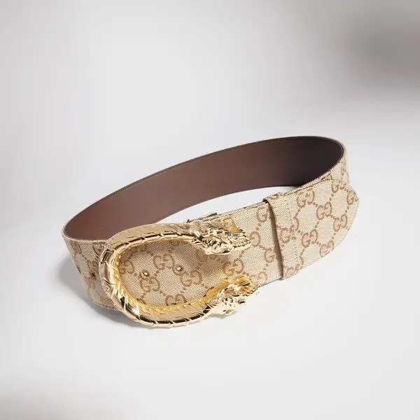 Gucci Dionysus Wide Belt Gg Canvas - Beige