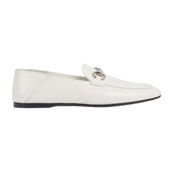 Gucci Jordaan Soft Leather Loafer With Horsebit Detail - White
