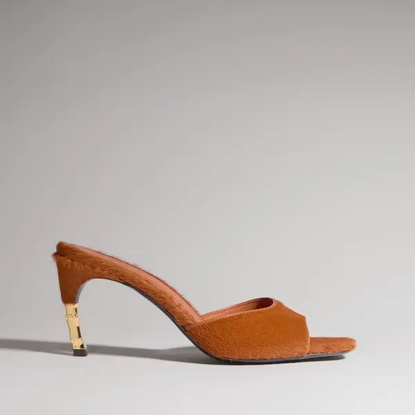 Gucci Castello Slide Leather With Bamboo Heel